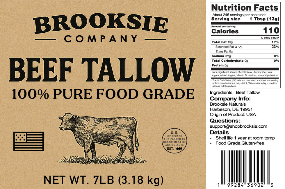 100% Pure Beef Tallow for Cooking 7Lb. – brooksienaturals